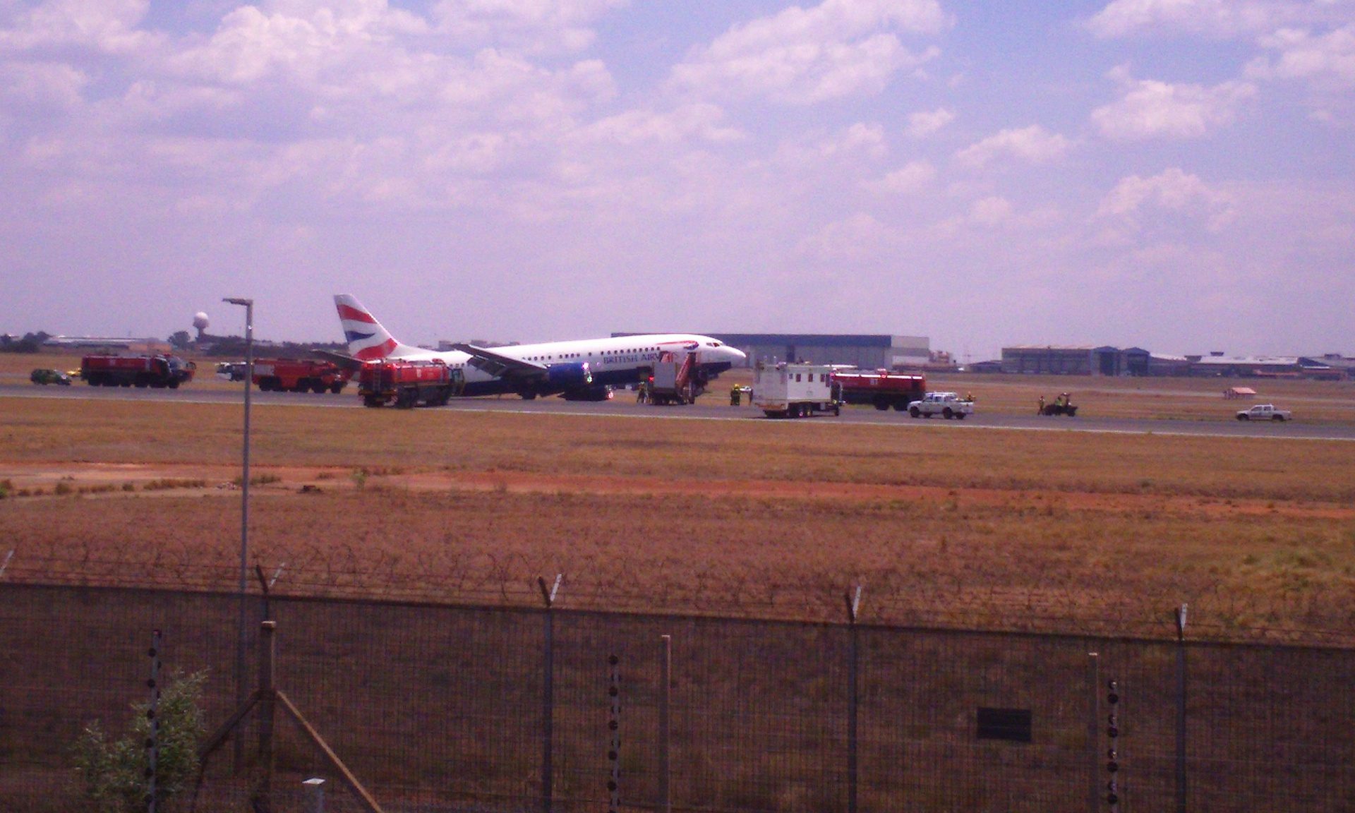 British Airway flight BA6234 stuck at OR Tambo International Airport ...