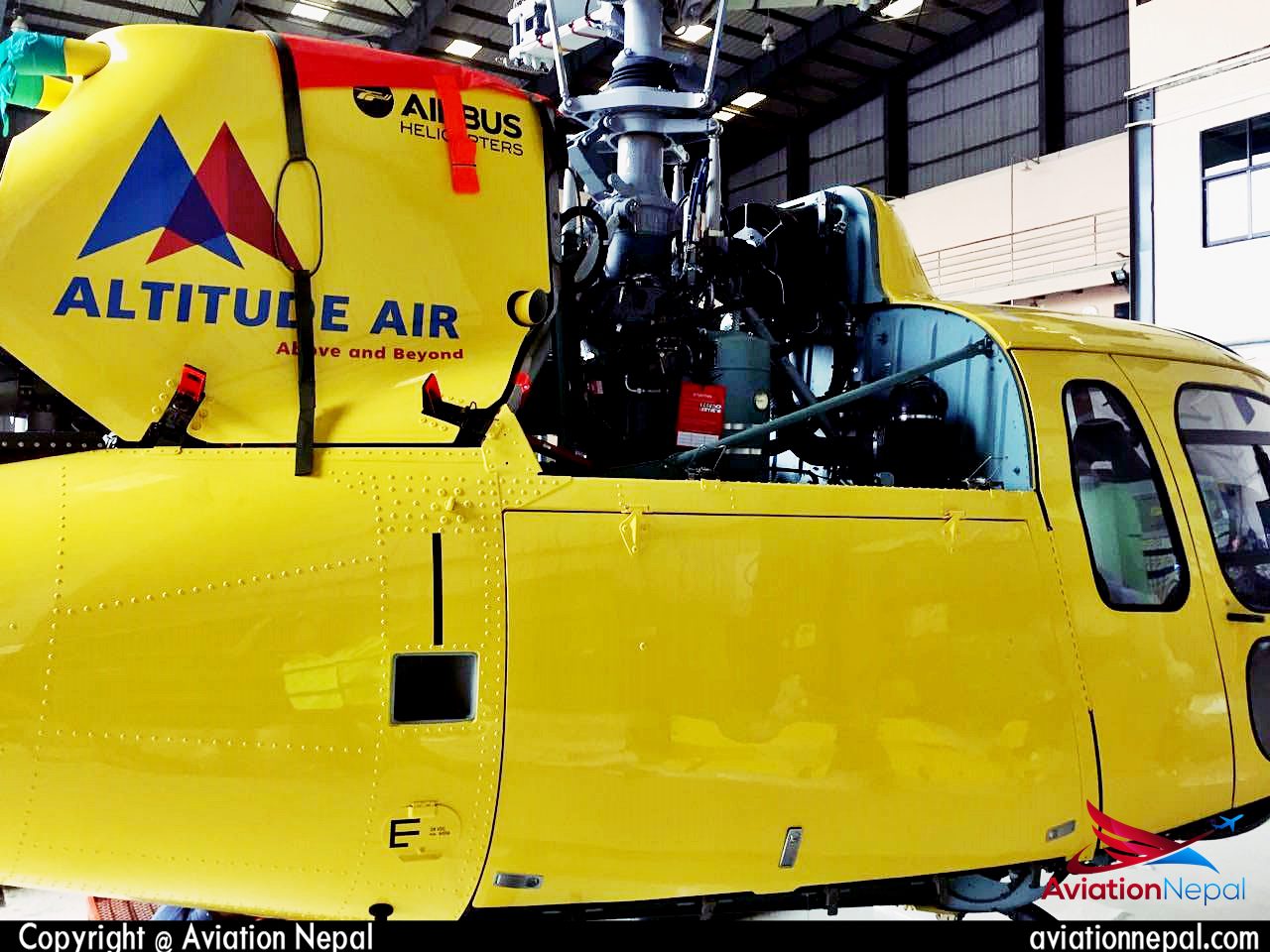 Altitude Air New AS350B3e 9N-ALS Helicopter being assembled at TIA