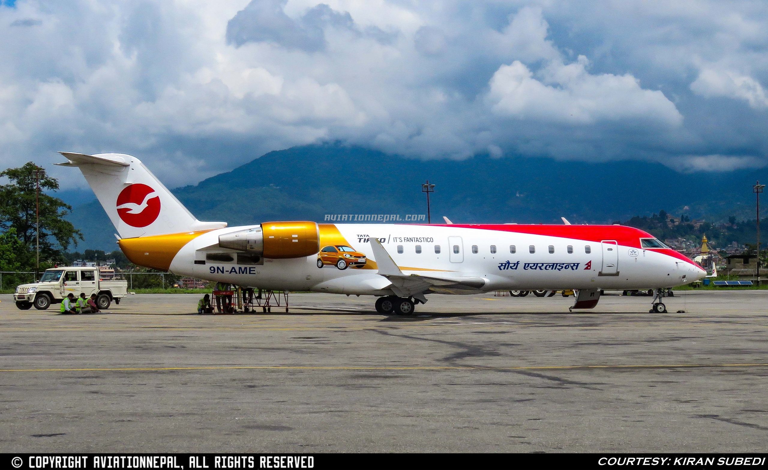 Saurya Airlines CRJ-200 ‘9N-AME’ on C-Check at China