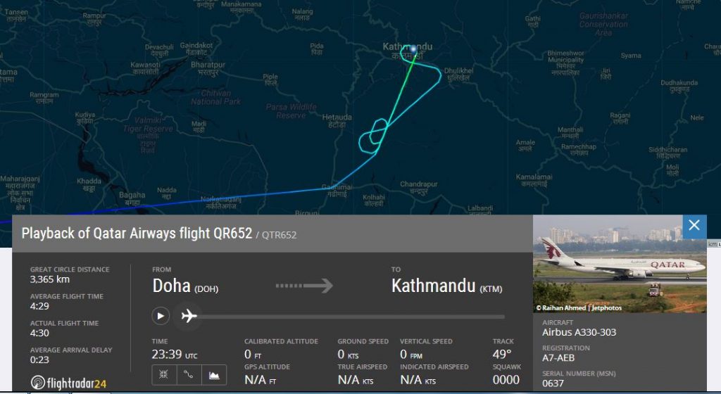 Qatar Airways; Violation of Standard Procedure at Kathmandu Airport