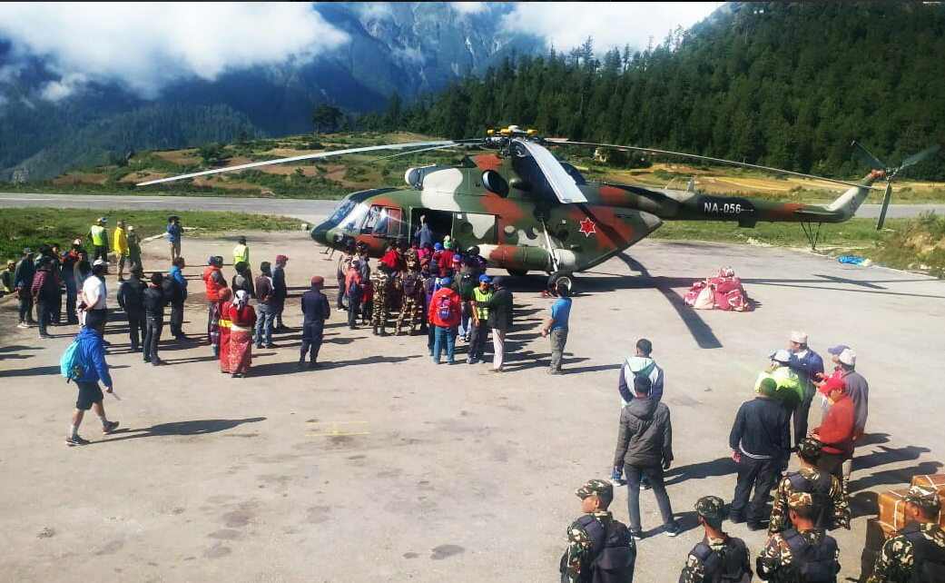 Nepal Army Constructs Helipad at Nepal-China border (Hilsa)