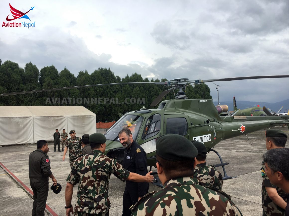Nepal Army's new Airbus H125 helicopter lands TIA today