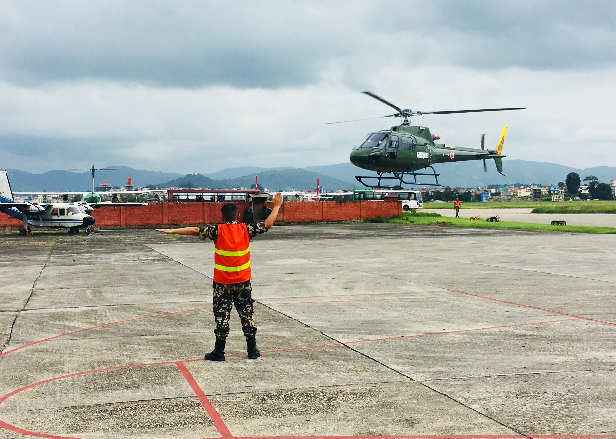 Nepal Army's new Airbus H125 helicopter lands TIA today
