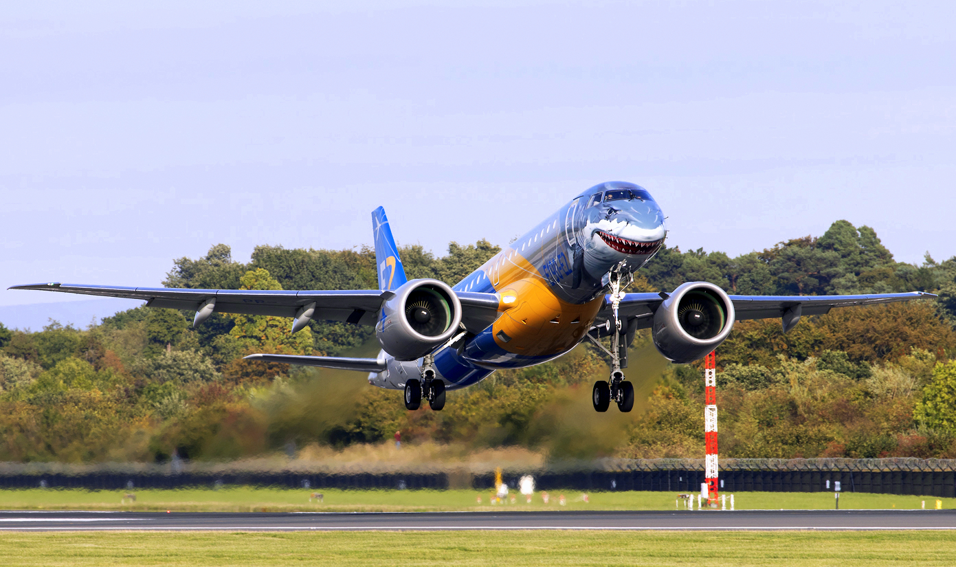 Embraer ERJ-190 E2 with a shark livery lands in Nepal for the ...