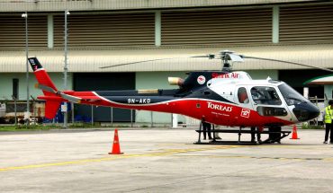 Fishtail Air’s newly arrived AS 350 B3+ helicopter ready for commercial ...