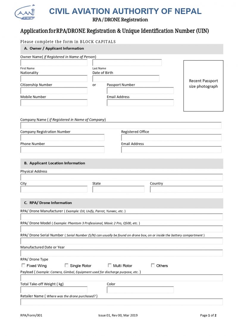 CAAN-Drone-Application-Form-2 | Aviation Nepal