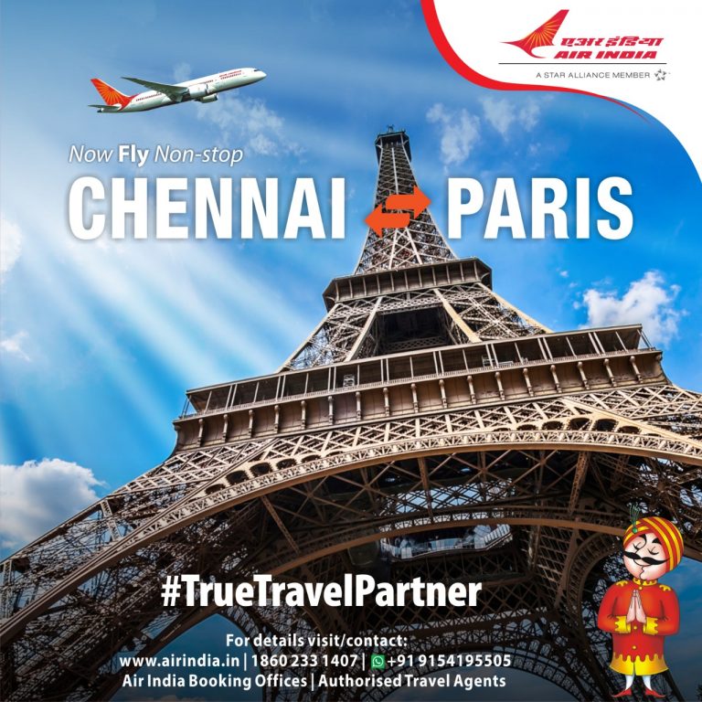 Air France is inaugurating the first direct flight for Chennai