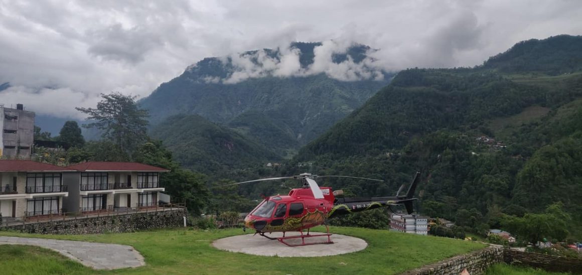 Manang residents have chartering helicopters to travel to safer place