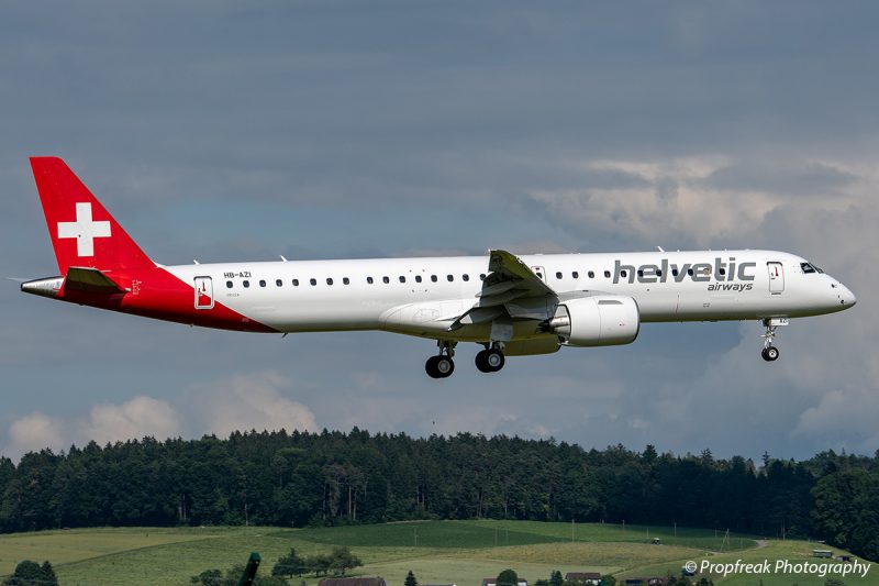 Second Embraer E195 HB-AZJ on the way to join the fleet of Helvetic