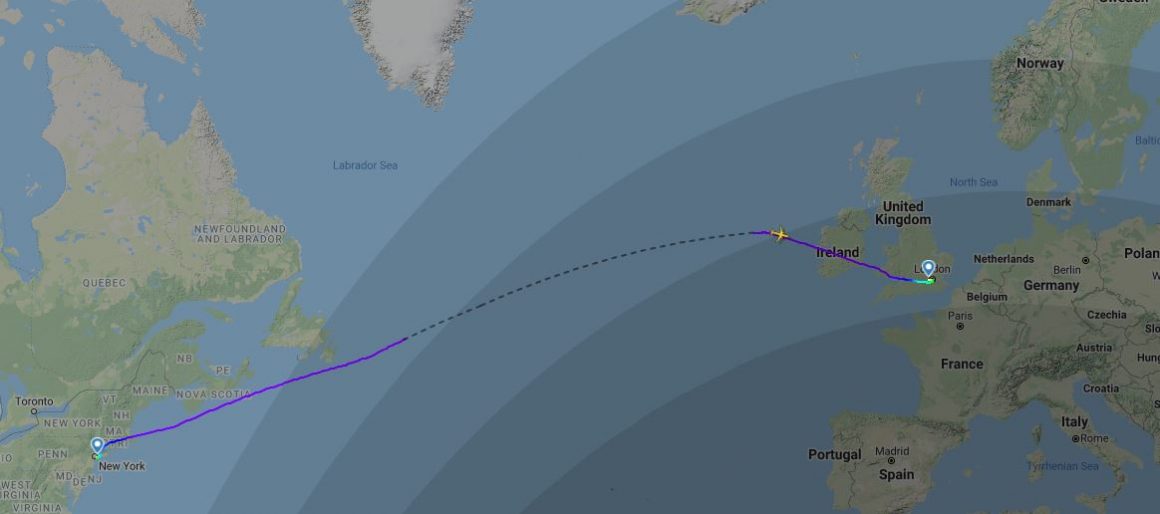 JetBlue completed proving flight between New York and London