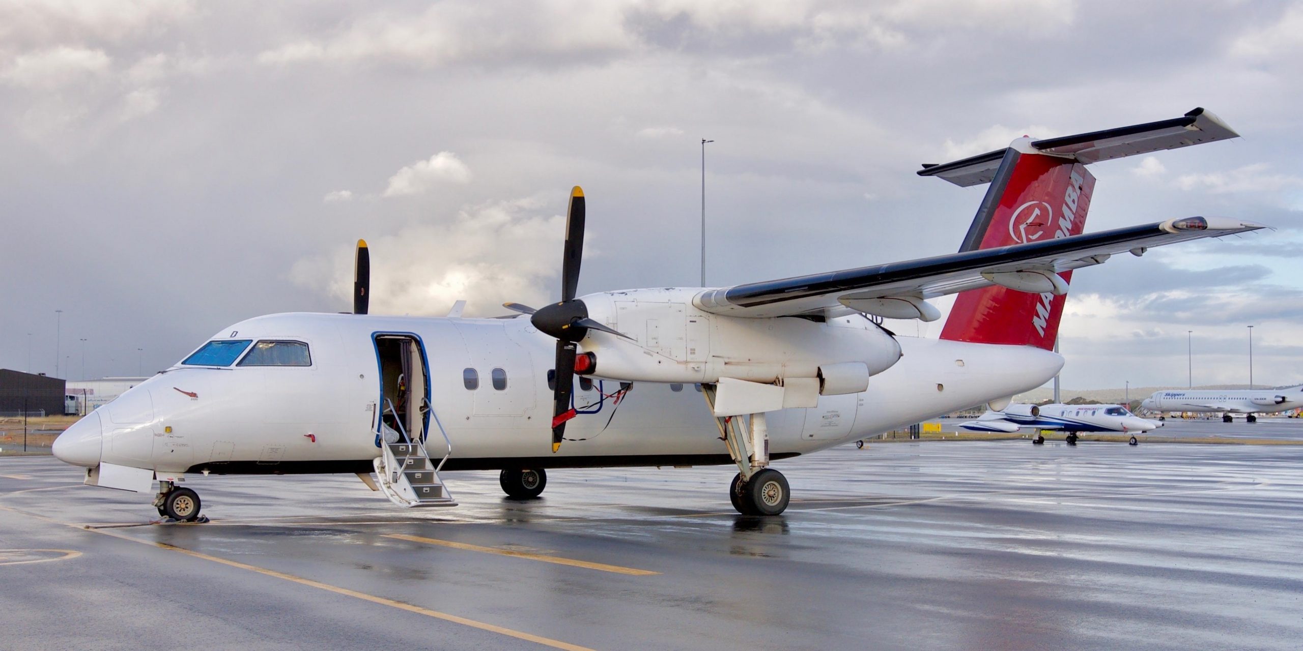 Maroomba Airlines receives its maiden Q300 aircraft.