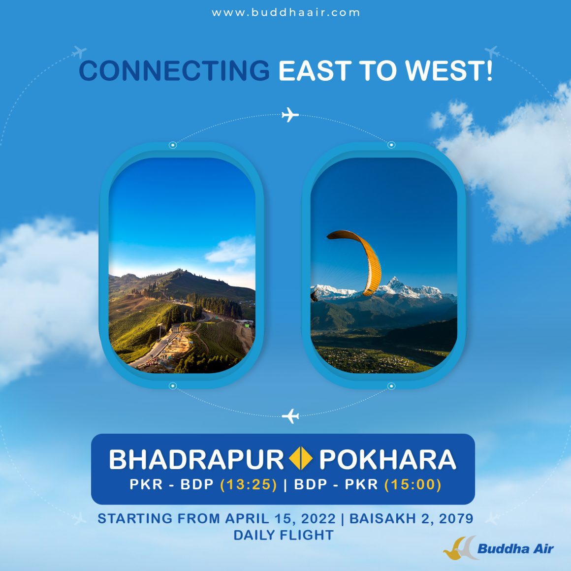 Buddha Air to operate daily direct flight on Bhadrapur-Pokhara-Bhadrapur